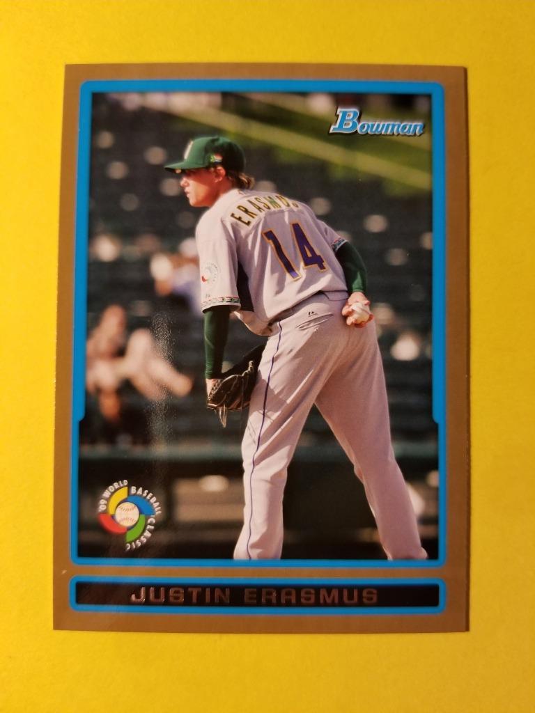 JUSTIN ERASMUS (SP) RC GOLD BORDER '09 WORLD BASEBALL CLASSIC #BW11 ...