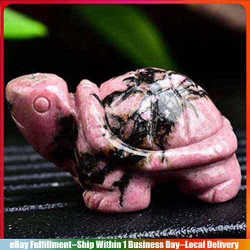 Natural Rose Rhodonite Stone Tortoise Quartz Healing Crystal Carved ...