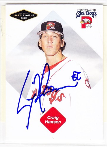 2005 Just Minors Justifiable Craig Hansen RC AUTO Signed Card Boston ...