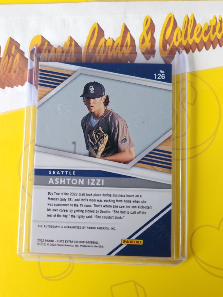 2022 Elite Extra Edition Ashton Izzi ROOKIE AUTOGRAPH #126 Mariners | eBay