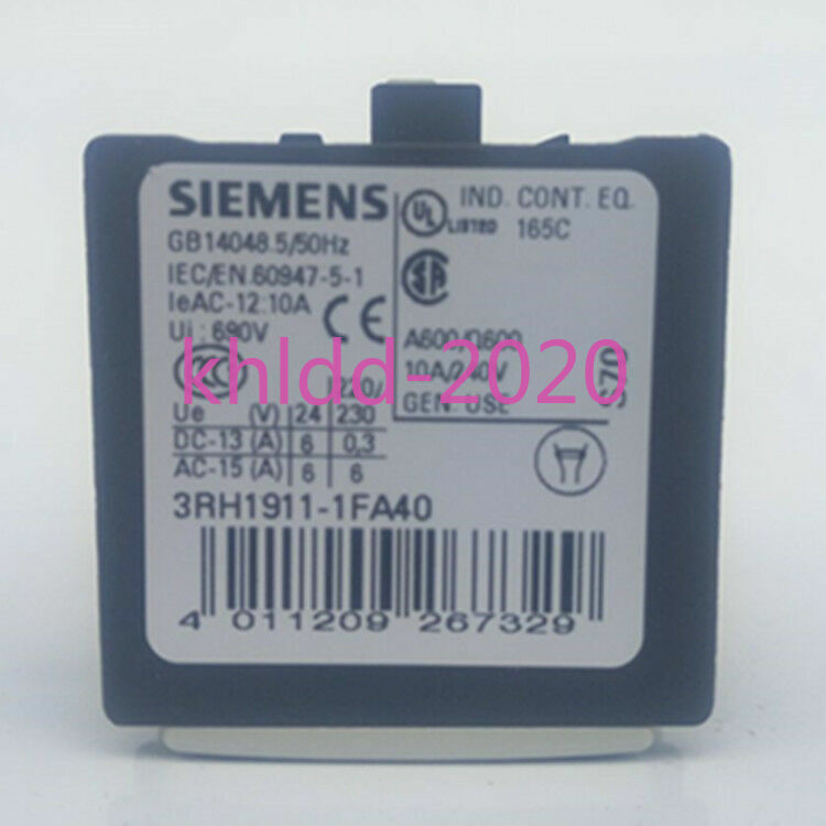 Siemens 3rh1911-1fa40 Auxiliary Contact Block 240v 10a for sale online ...