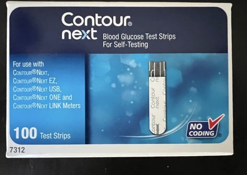 Contour Next Glucose Blood Test Strips - 100 Strips Test Strip Contour ...