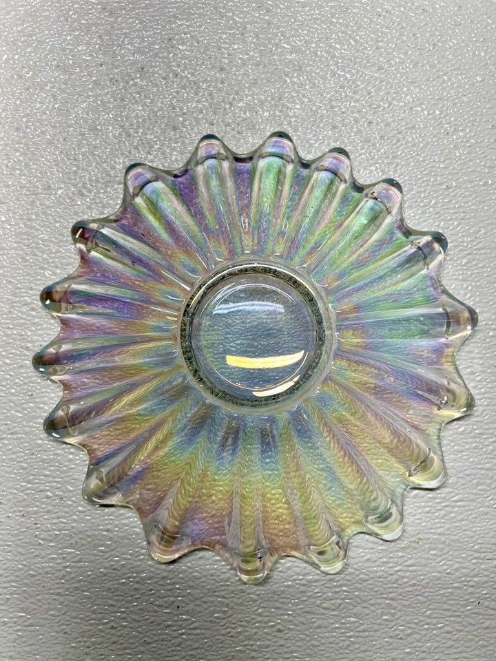 Vintage Iridescent Carnival Glass 9" Sunburst Plate | eBay