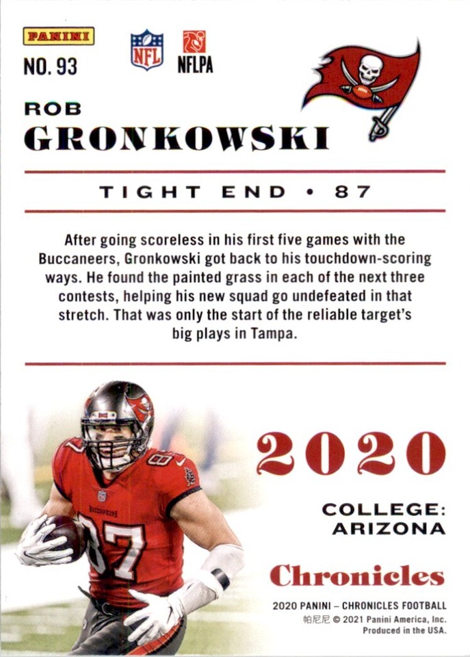 2020 Panini Chronicles Pink Rob Gronkowski Tampa Bay Buccaneers #93 | eBay