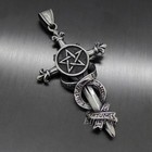 Gothic Pentacle Star Magic Sword Stainless Steel Men Pendant | eBay