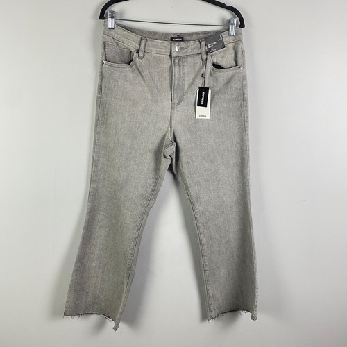Express Cropped Flare Jeans Size Large Gray High Rise Ultra Hyper ...