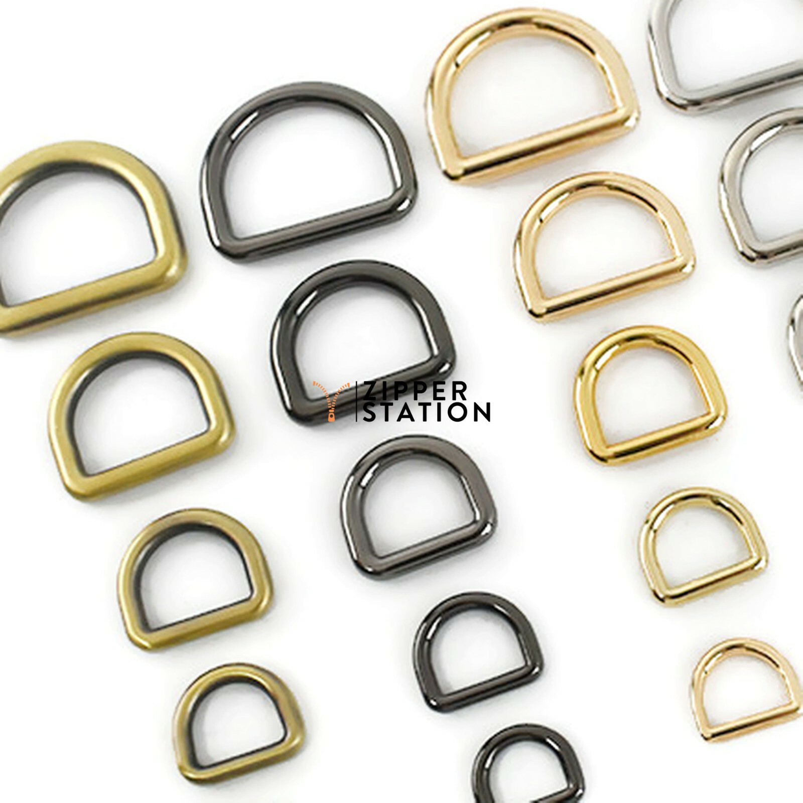 Solid cast closed D rings - metal D-Rings for bags collars crafts 10 to ...
