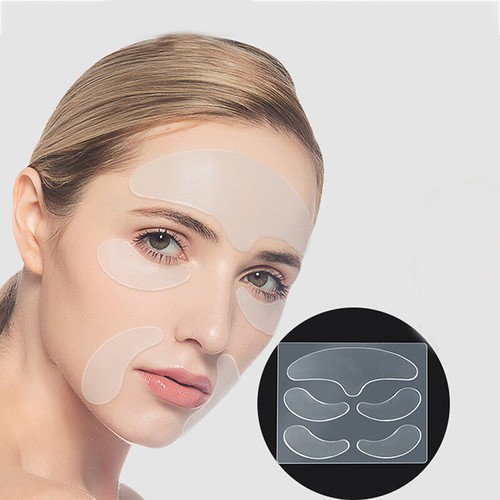 5pc Anti-wrinkle Silicone Patch Reusable Facial Neck Patch Improve Skin ...