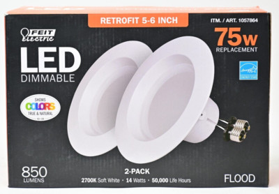 LED Feit 75W Dimmable Recessed Retrofit Lighting 5-6 inch | eBay
