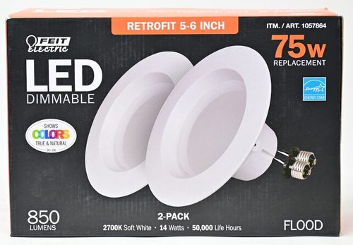 LED Feit 75W Dimmable Recessed Retrofit Lighting 5-6 inch | eBay