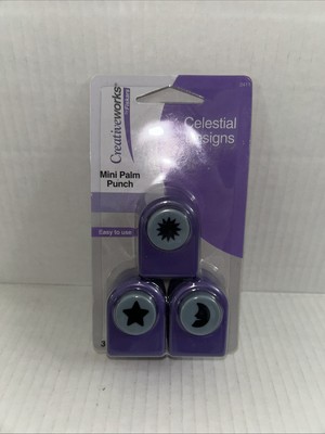 Fiskers Creativeworks Mini Palm Punch Celestial Designs Sun, Moon, Star ...