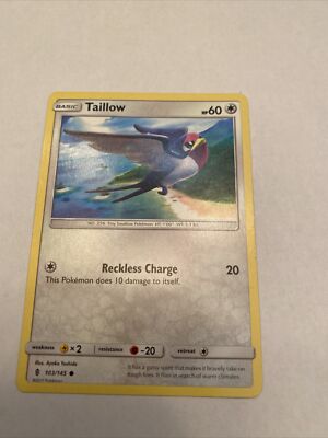 POKEMON Trading Card Basic Taillow HP60 Reckless Charge 103/145 | eBay