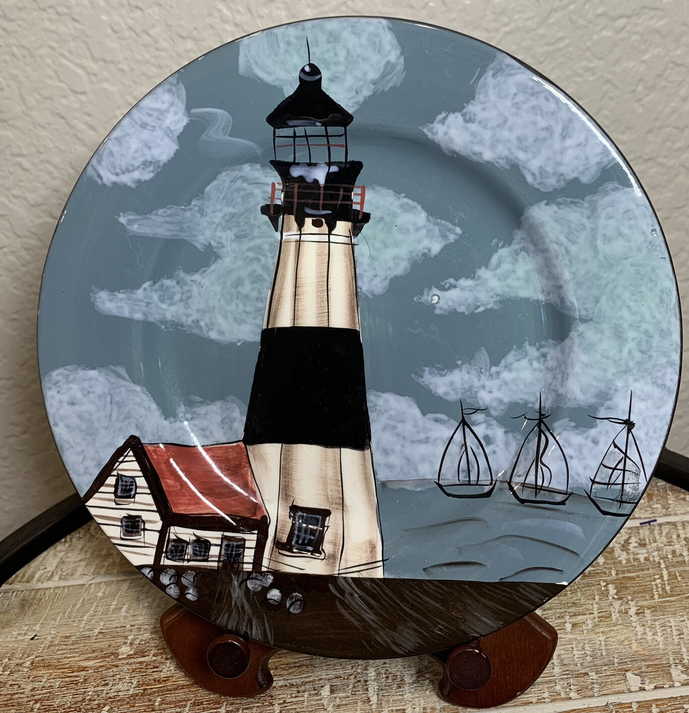 SET of 2 Sakura by Oneida David Carter Brown By The Sea Lighthouse ...