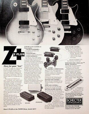 1979 Schecter Guitar Research Z Plus Humbucker Pickup - Vintage Ad | eBay