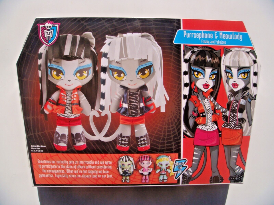 TOYS"R"US EXCLUSIVE 2012 MIB MONSTER HIGH WERECAT SISTER PACK PLUSH ...