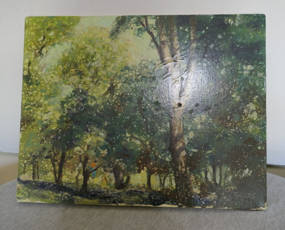 Artist Bill Steeves Forest of Trees Oil Painting on Canvas Fredrix 18 ...