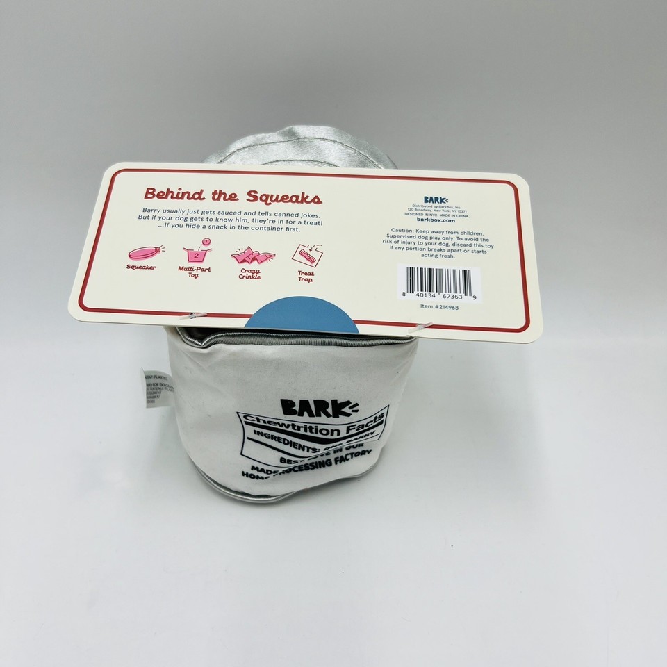 Bark Box M Slobber Spray Canned Barry Sauce Plush Dog Toy Multi-Part ...