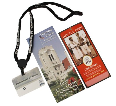 USGA US Open Olympia Fields GOLF June 15, 2003 TICKET Program Lanyard ...