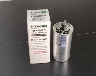HVAC Run Cap TRADEPRO - TP-CAP-35/5/440R - 35+5 MFD 440 Volt Round Run ...