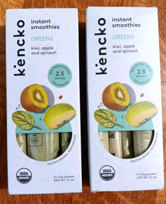 Kencko Instant Smoothies Greens Kiwi/ Apple/Spinach 2 Boxes (4 Each ...