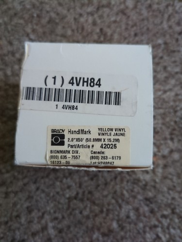 Brady HandiMark 2 Yellow Vinyl Labeling Tape 50 Long Roll for sale ...