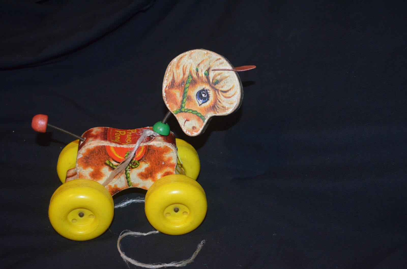 Vintage Fisher Price Prancy Pony Springy Head Tail Wooden Pull Toy 1965 ...