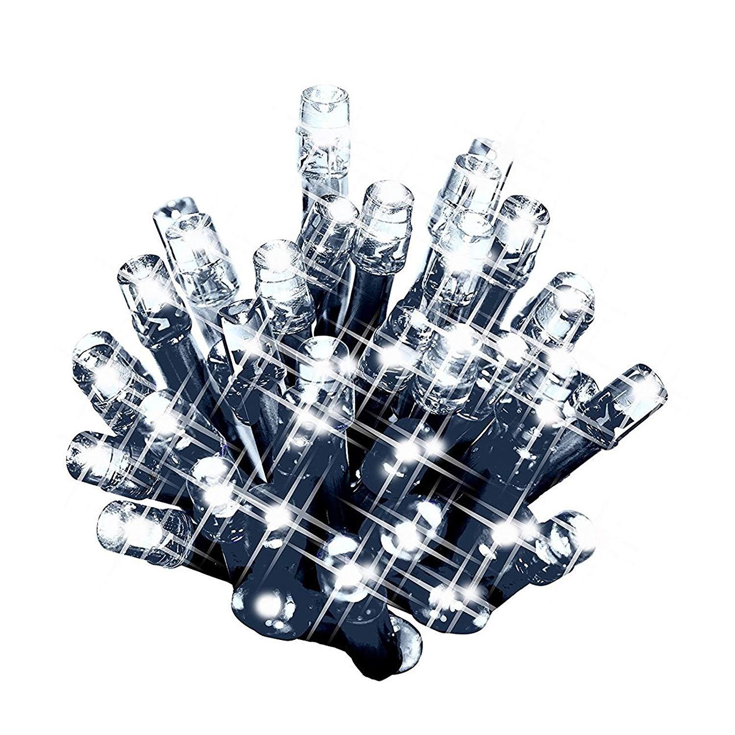 LEDs LIGHTS 100/200 STRING FESTIVE CHASER 8 TIMER BATTERY OPERATED XMAS ...