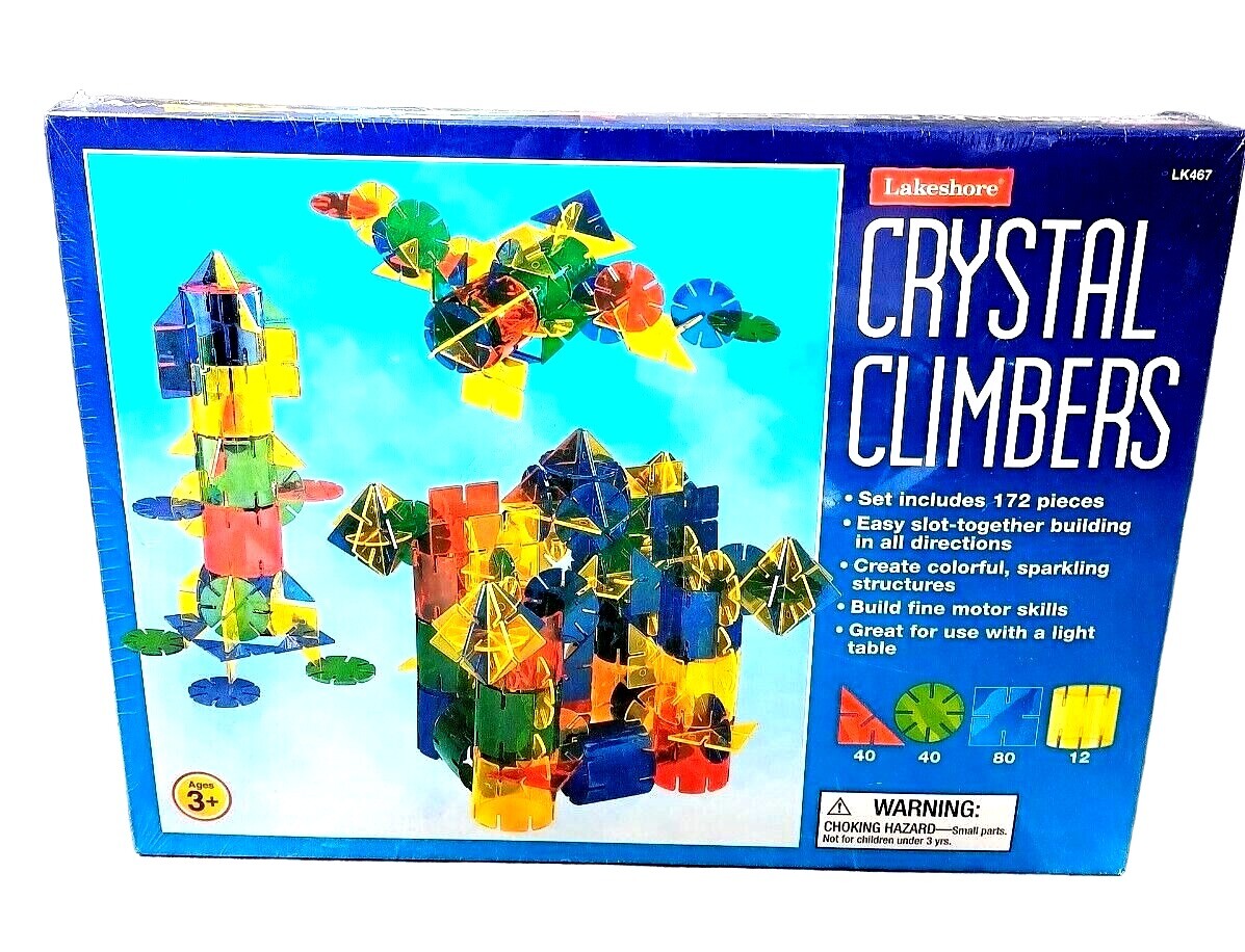 LAKESHORE MANIPULATIVE CRYSTAL CLIMBERS 172pc BUILD FINE MOTOR SKILL ...