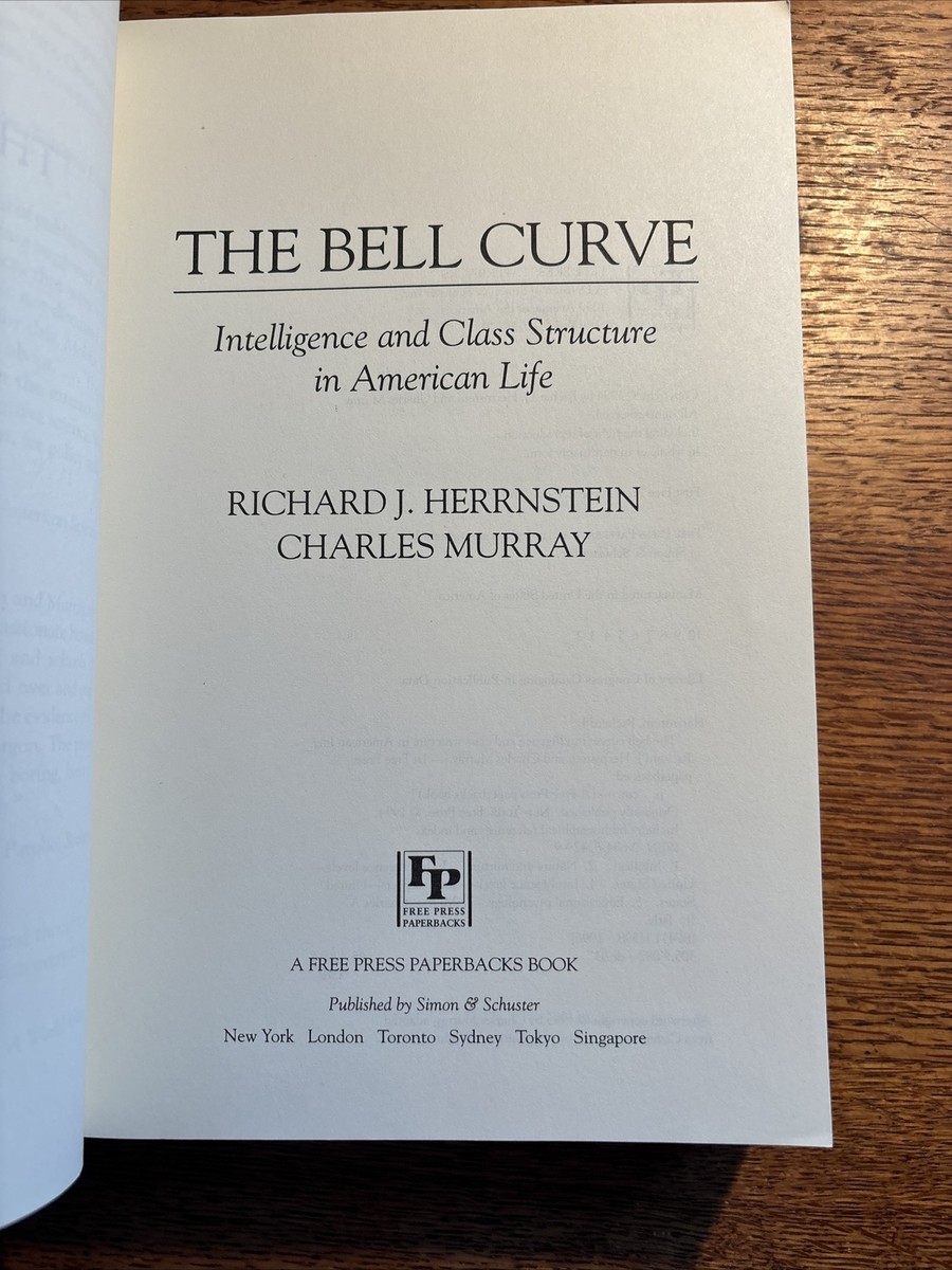 Bell Curve Charles Murray Book The Bell Curve: Intelligence And Class