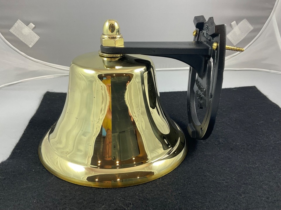 Vintage Brass Bevin Patio Garden Bell With Horseshoe Mounting | eBay