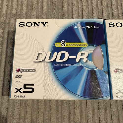 2 x Sony DVD- R Blank Disc 1x-8x 120min (4.7GB) 5 Pack New Sealed | eBay