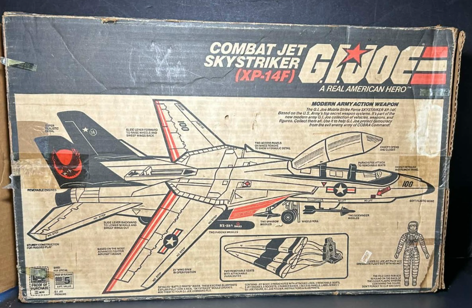 Vintage GI Joe ARAH Combat Jet Skystriker XP-14F W Box Complete 1983 ...