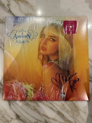 Addison Rae Addison SIGNED AUTOGRAPHED MAGENTA PINK VINYL LP(Limited ...