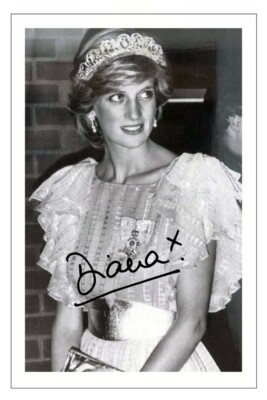 PRINCESS DIANA Signed Autograph PHOTO Signature Print ROYAL FAMILY ...