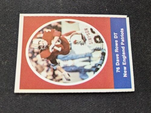 1972 Sunoco Football Stamp NNO Dave Rowe - New England Patriots (VG/EX ...