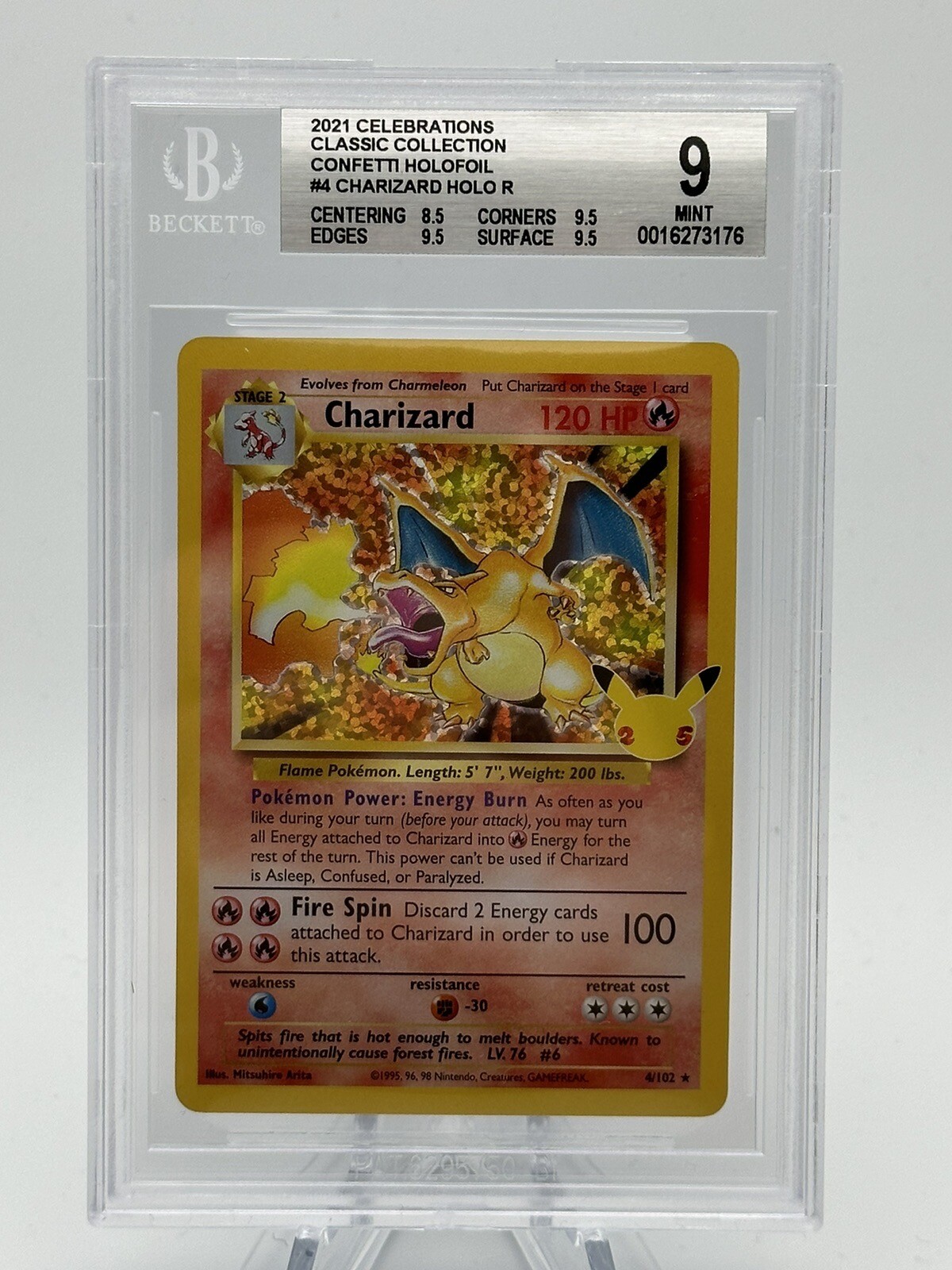 2021 BGS 9 Pokemon Celebrations Classic Collection Charizard 4/102 Base ...