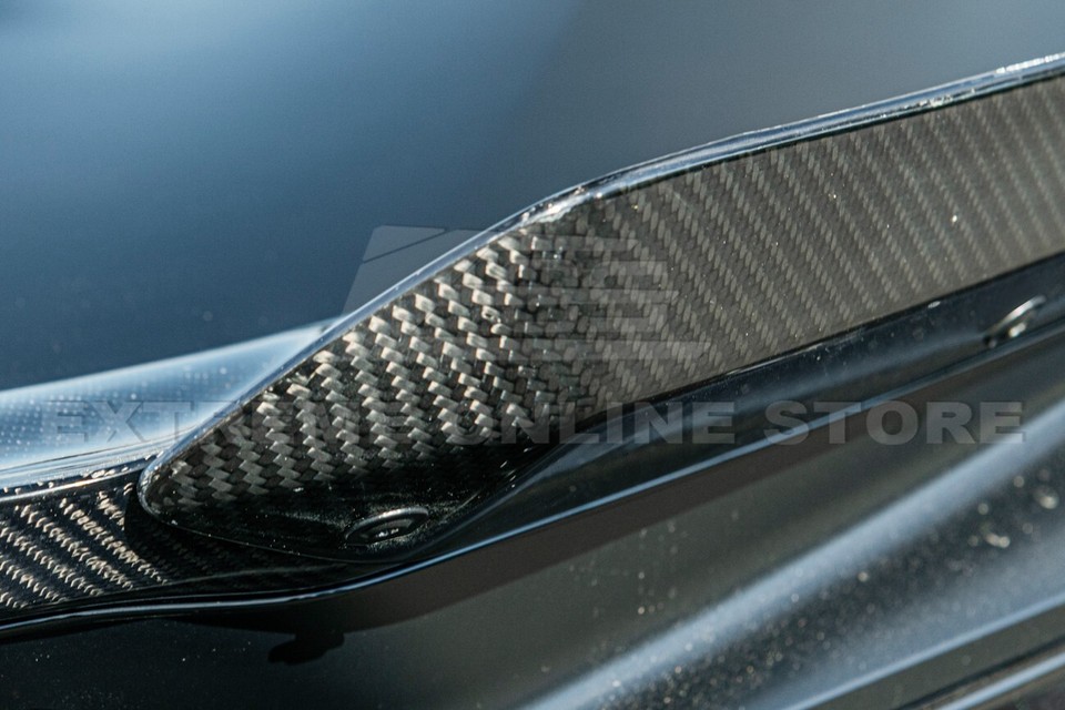 For 23-Up Corvette C8 Z06 CARBON FIBER Rear Wing Wicker Bill Extension ...