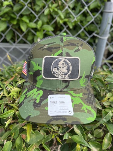 Nike Classic 99 Camo Florida State Seminoles FSU Patch Mesh Snapback ...