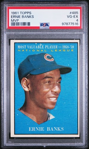 1961 TOPPS #485 ERNIE BANKS MVP PSA 4 HOF CHICAGO CUBS | eBay
