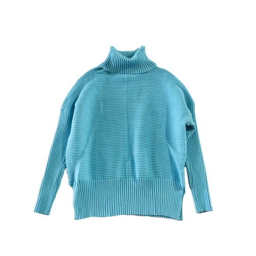 Lillusory Sweater Womens Size S Blue Tunic Turtleneck | eBay
