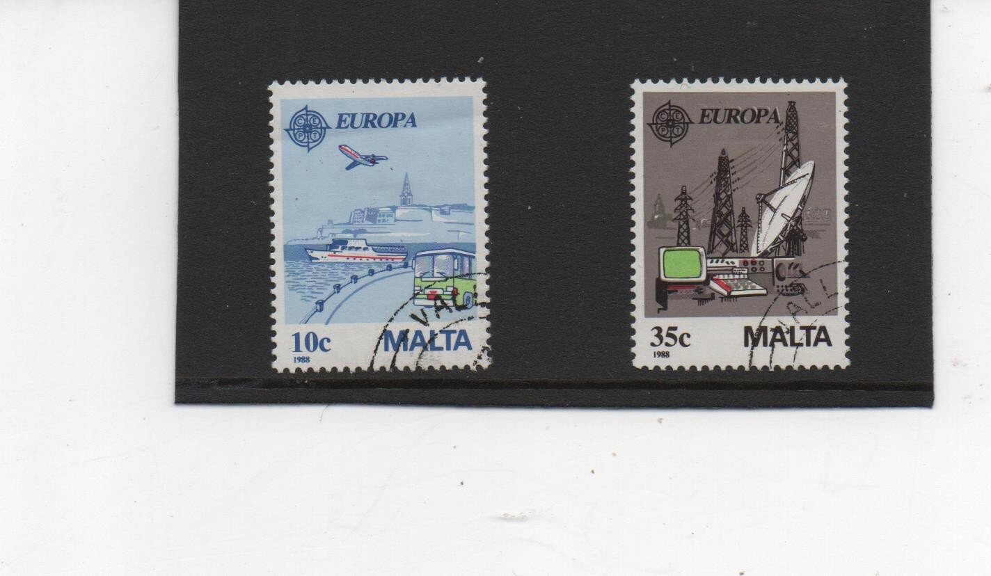 Malta Stamps 1988 Transport and Communications set of 2 Fine Used SG827 ...