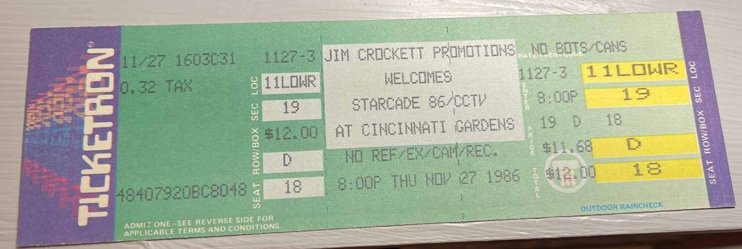 STARRCADE 86 CCTV WRESTLING JCP/NWA/WWE RARE UNUSED TICKET CINCINNATI ...
