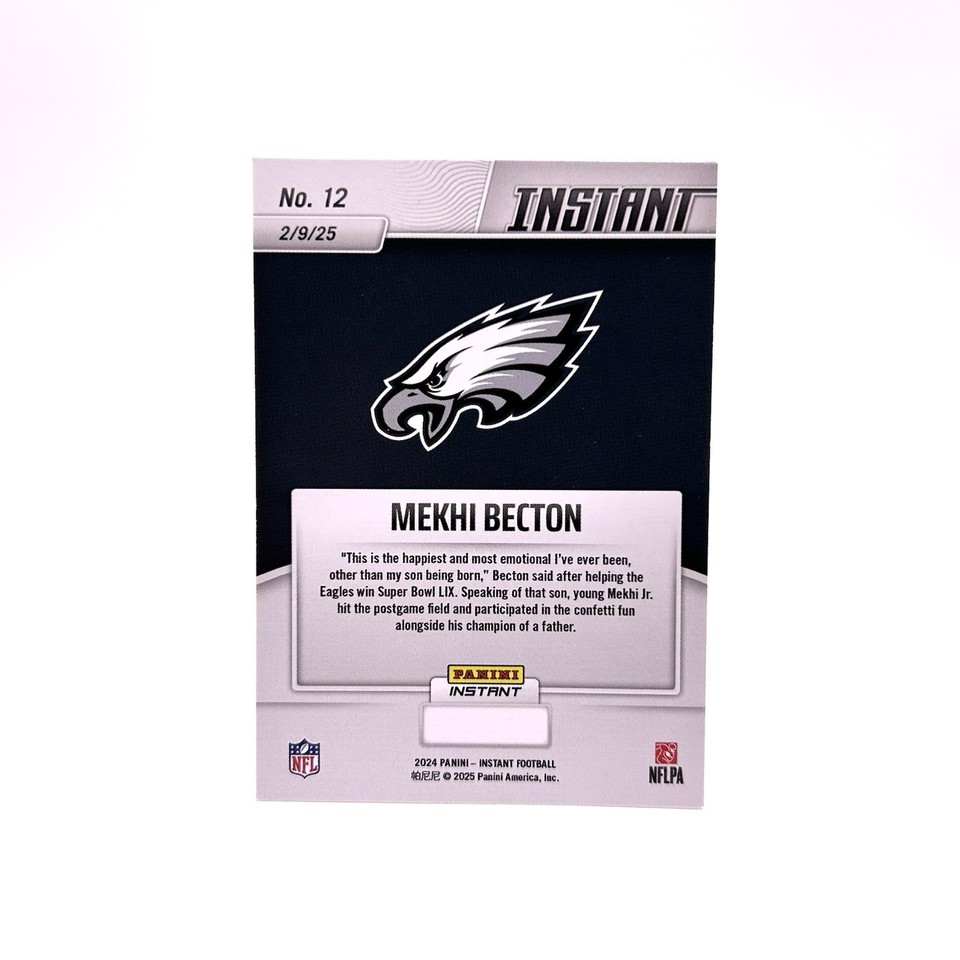 Mekhi Becton #12 Eagles 2024-25 Panini Instant Super Bowl LIX Champions ...