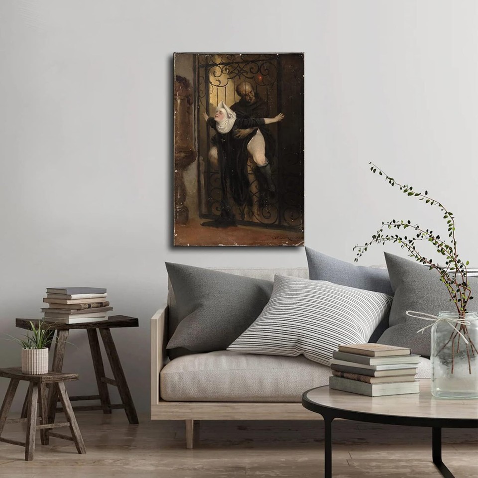 Heinrich Lossow The Sin 1880 Oil Painting Poster Modern Wall Art Framed ...
