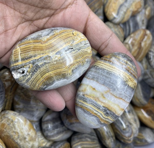 Natural High Grade Bumble Bee Aragonite/onyx Ovals palmstones Lot. 5kg | eBay