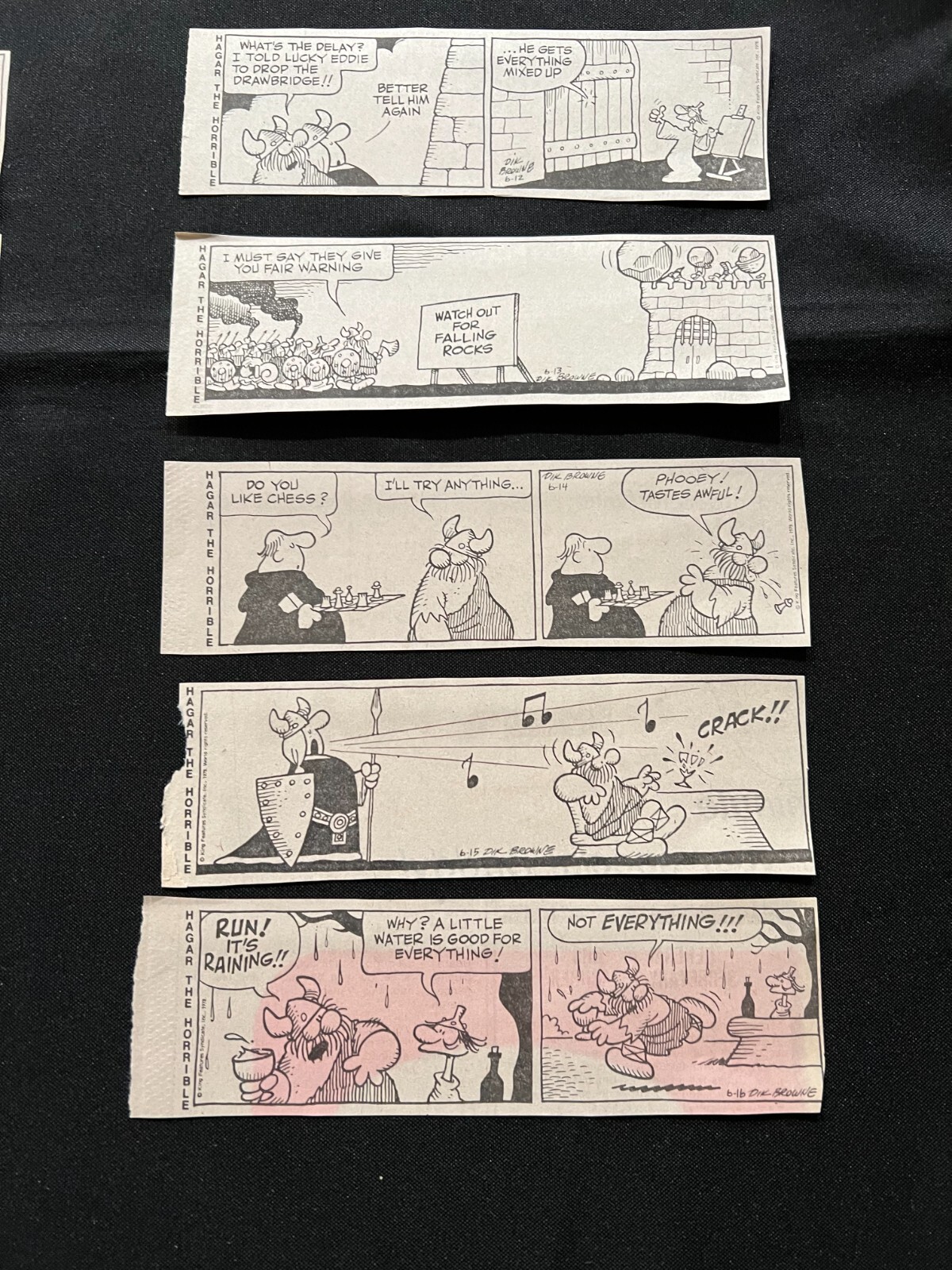 #D01 HAGAR THE HORRIBLE by Dik Browne Lot of 14 Daily Comic Strips 1978 ...