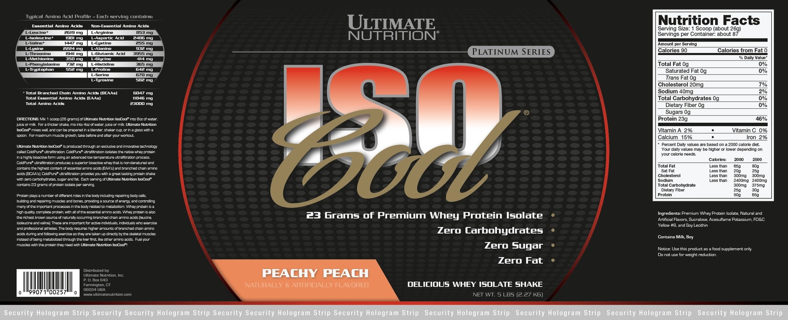 ISO Cool Pure Whey Protein Isolate Powder 23 gm of Protein, 5 lbs ...
