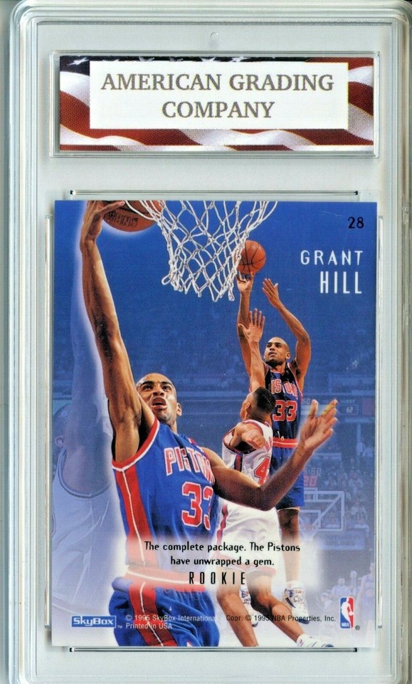 1994 Skybox Emotion #28 Grant Hill Rookie Card AGC 10 Gem Mint Detroit ...