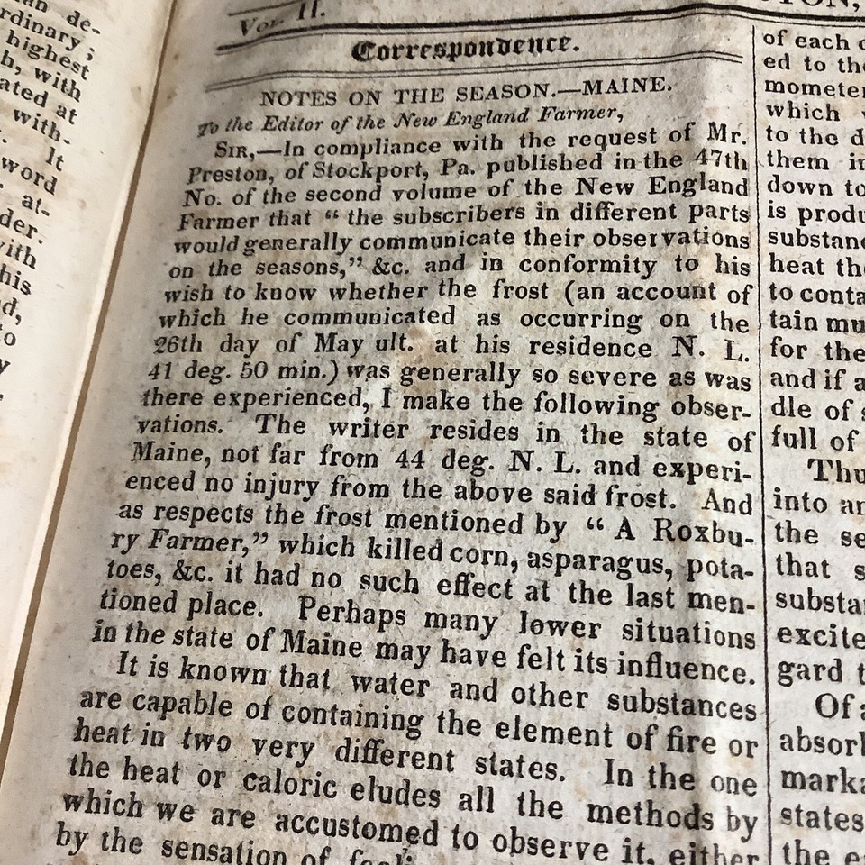 1824 RARE BOUND NEW ENGLAND FARMING NEWSPAPERS / PUBLICATIONS | eBay