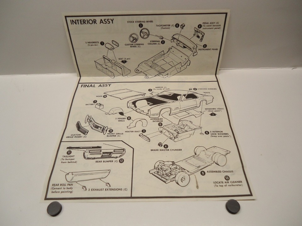 Johan 1970 Olds Toronado INSTRUCTIONS ONLY | eBay
